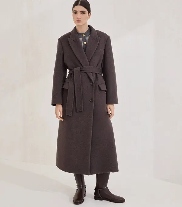 Brunello Cucinelli Virgin Wool-cashmere Belted Trench Coat