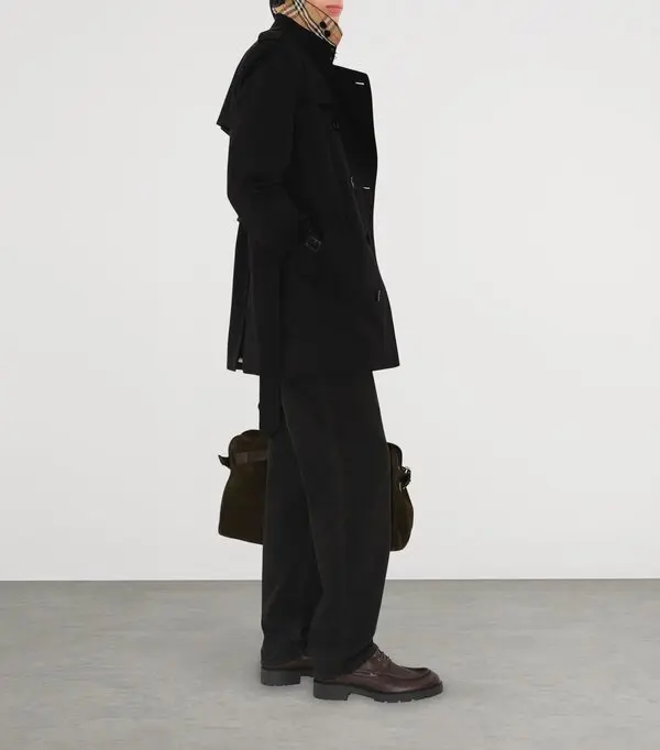 Burberry Cotton Kensington Short Trench Coat - Black