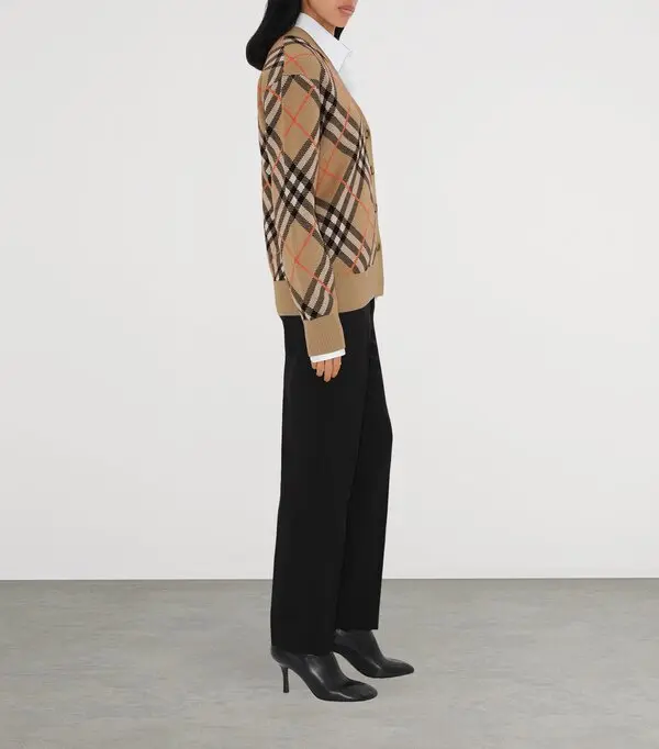 Burberry Wool-mohair Check Cardigan