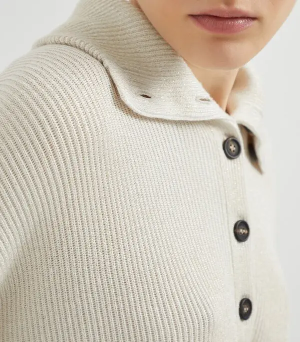 Brunello Cucinelli Cotton-blend Rib-knit Polo Sweater