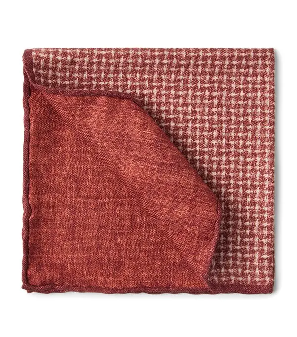 Brunello Cucinelli Silk Weave Pocket Square - Orange