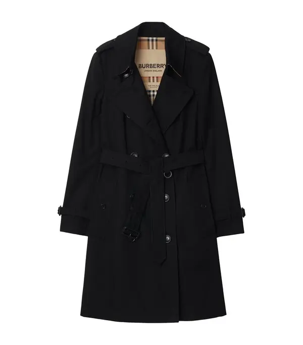 Burberry Cotton Mid-length Chelsea Trench Coat - Black