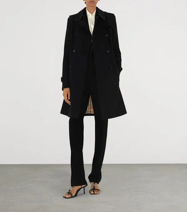 Burberry Cotton Mid-length Chelsea Trench Coat - Black
