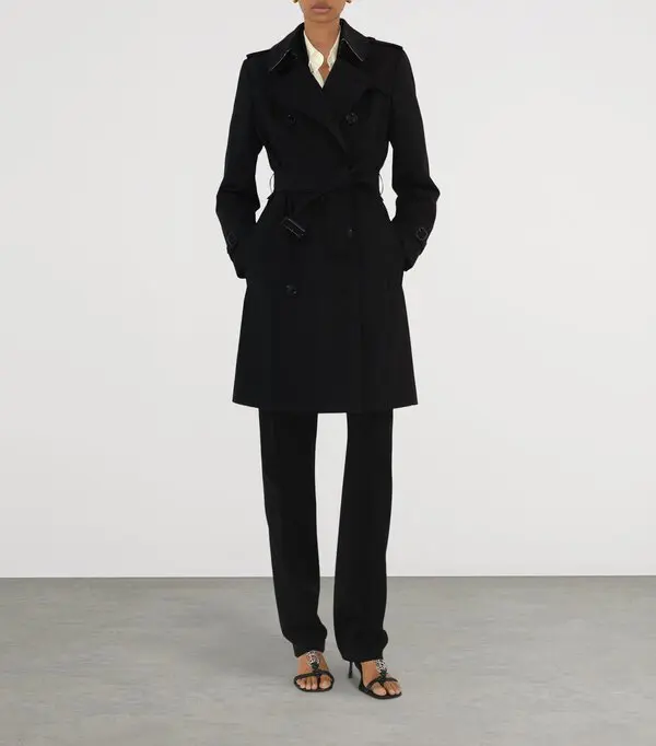 Burberry Cotton Mid-length Chelsea Trench Coat - Black
