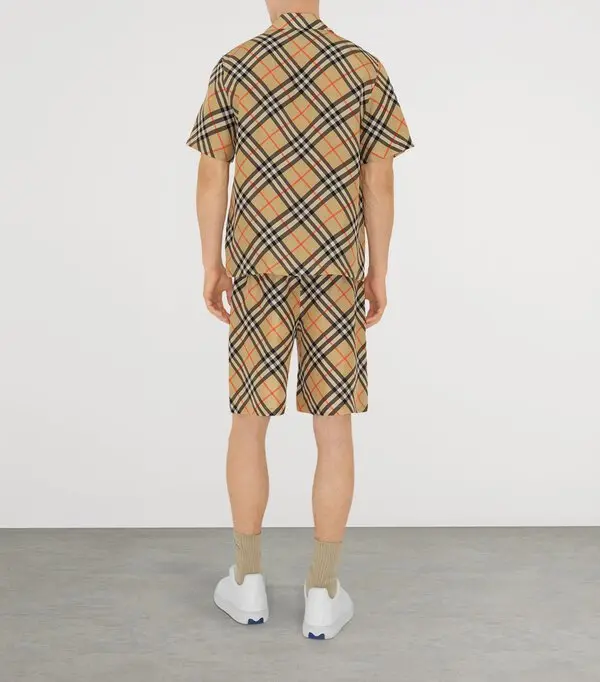 Burberry Oversized Silk Check Shirt - Beige