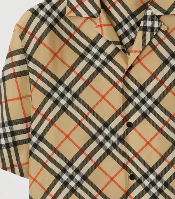 Burberry Oversized Silk Check Shirt - Beige