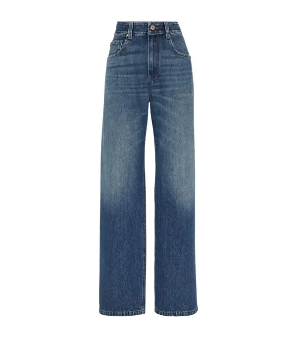 Brunello Cucinelli Monili-detail Relaxed Jeans - Blue