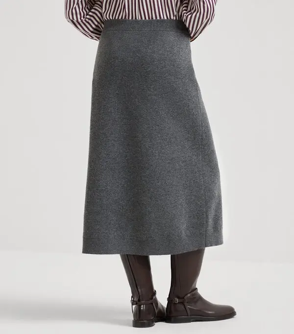 Brunello Cucinelli Cashmere Double-knit Midi Skirt