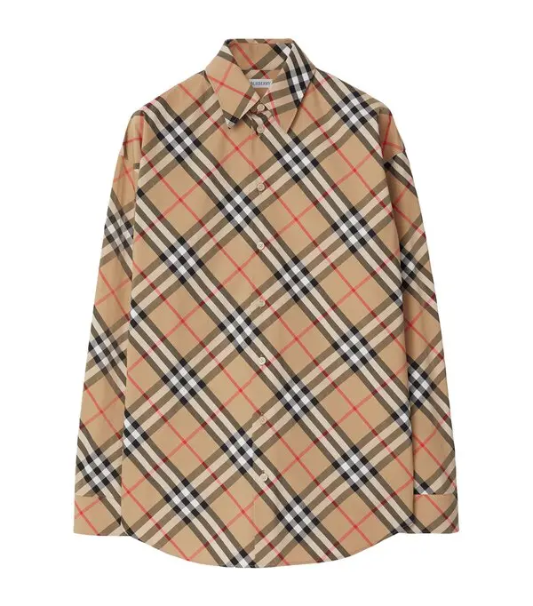 Burberry Cotton Check Relaxed Shirt - Beige