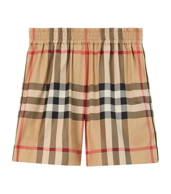 Burberry Cotton Check Shorts - Beige
