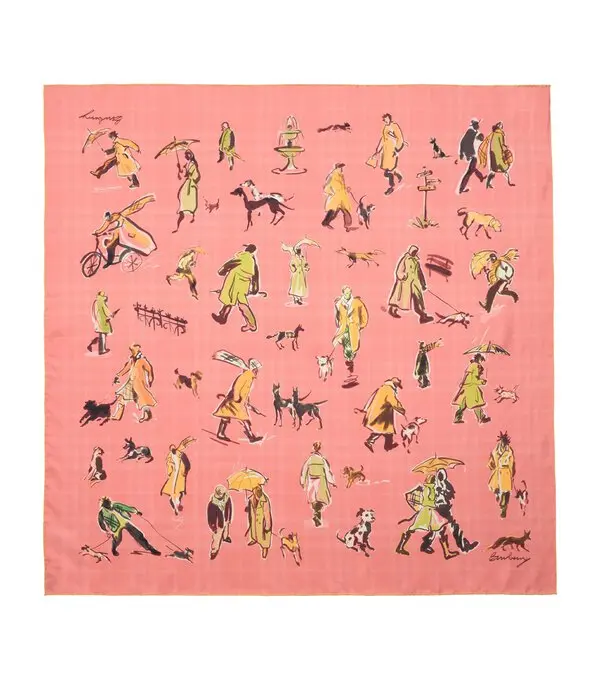 Burberry Silk Paws On Parade Scarf - Pink