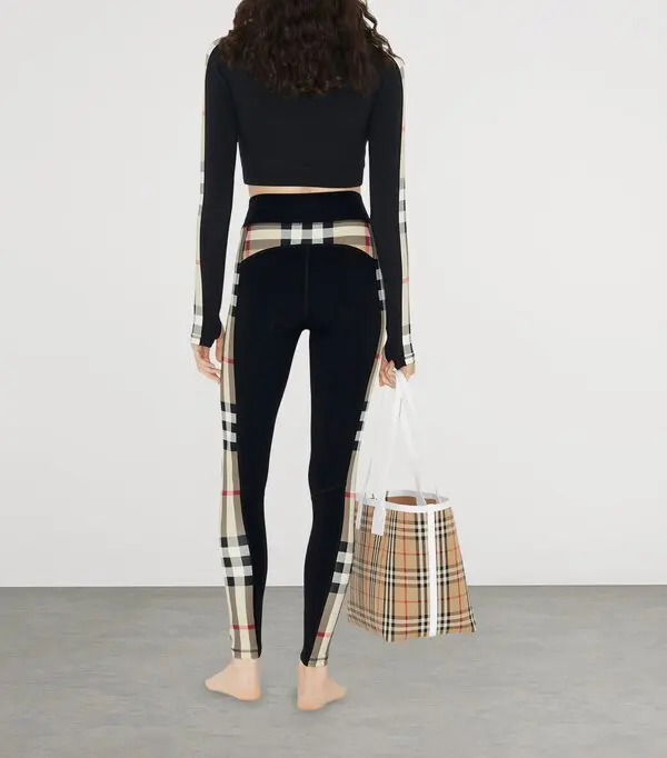 Burberry Stretch-jersey Check-trim Leggings