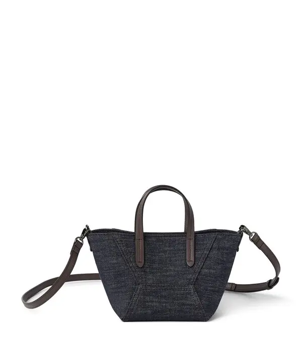 Brunello Cucinelli Mini Denim-effect Bc Duo Tote Bag