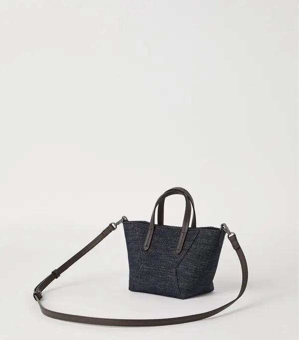 Brunello Cucinelli Mini Denim-effect Bc Duo Tote Bag