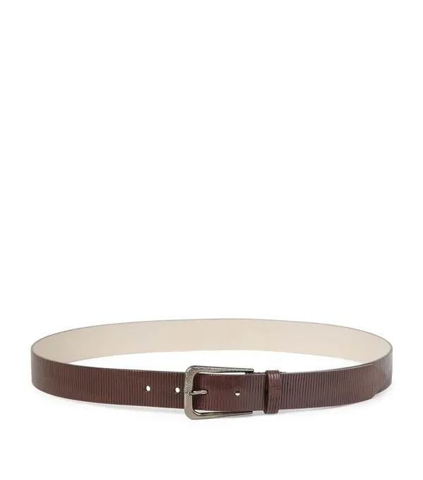 Brunello Cucinelli Carved Leather Belt - Brown
