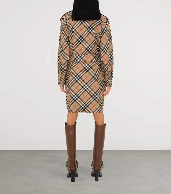 burberry plaid shirt dress Burberry Plaid Shirt Dress - Beige