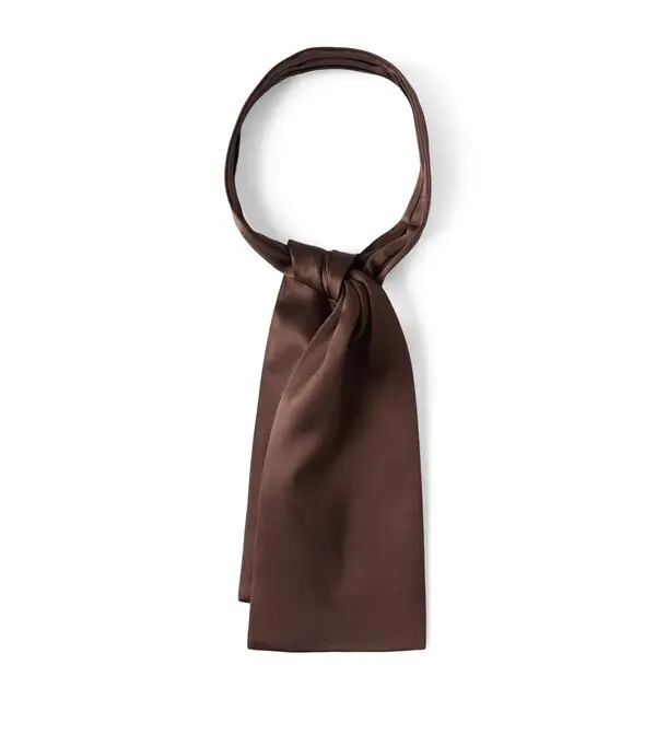 Brunello Cucinelli Stretch-satin Silk Jabot Scarf - Brown