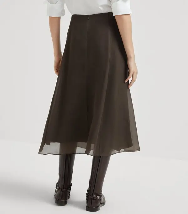Brunello Cucinelli Silk Circle Skirt