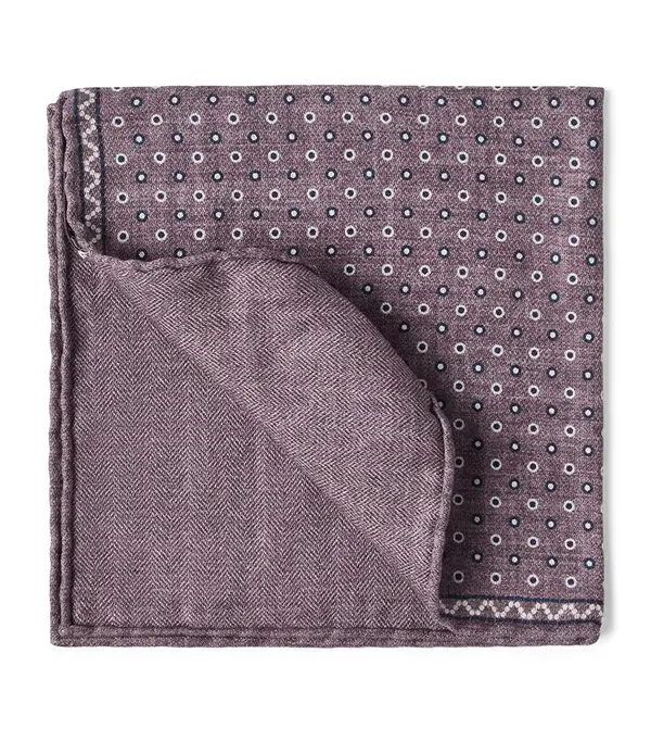 Brunello Cucinelli Silk Spotted Pocket Square - Purple