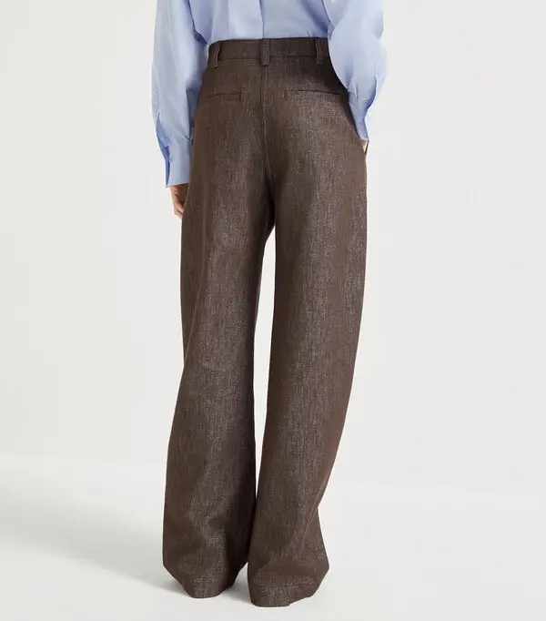 Brunello Cucinelli Relaxed Fit Pleated Denim Trousers - Brown