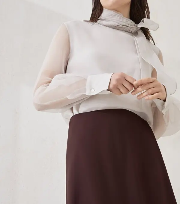 Brunello Cucinelli Virgin Wool-blend Twill Flute Skirt