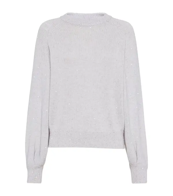 Brunello Cucinelli Cashmere-silk Diamond Yarn Sweater - White