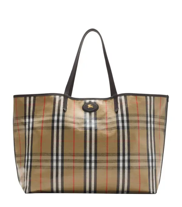 Burberry Large Canvas Highlands Tote Bag - Beige
