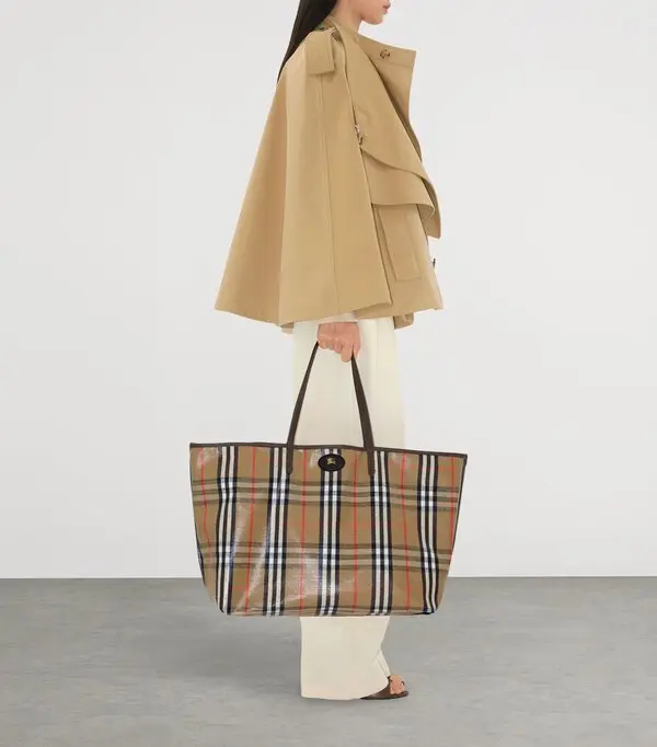 Burberry Large Canvas Highlands Tote Bag - Beige