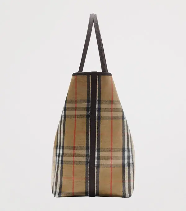 Burberry Large Canvas Highlands Tote Bag - Beige