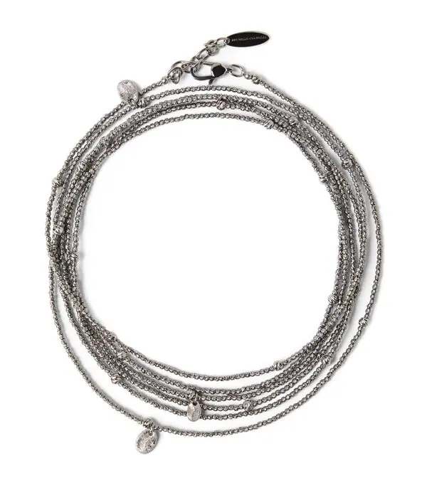 Brunello Cucinelli Sterling Silver Wrap Bracelet - Grey