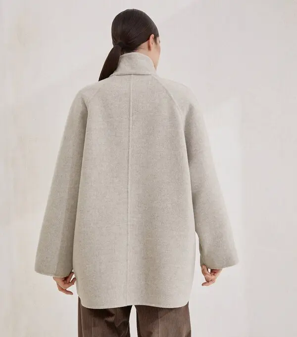 Brunello Cucinelli Virgin Wool-cashmere Pea Coat - Beige