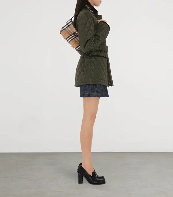 Burberry Mini Check Shoulder Bag - Beige