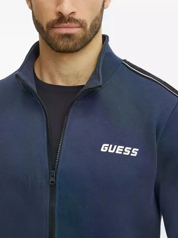 Guess Logo-detail Full-zip Sweatshirt