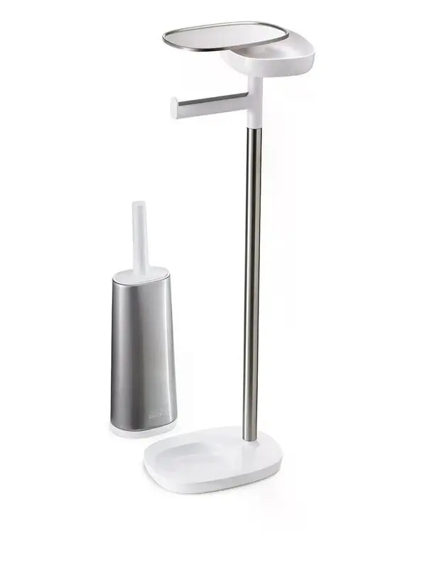 JOSEPH JOSEPH Stainless-steel Shelf Toilet Holder - Grey
