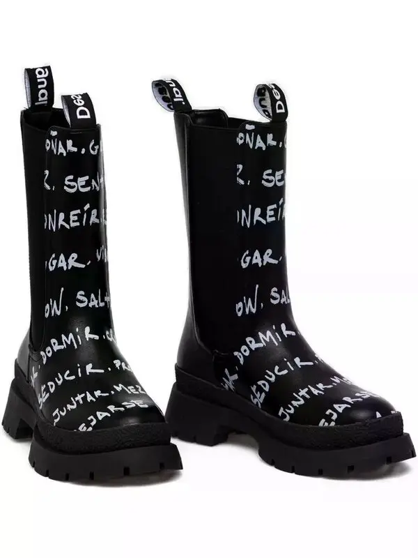 Desigual Lettering-print Chelsea Boots