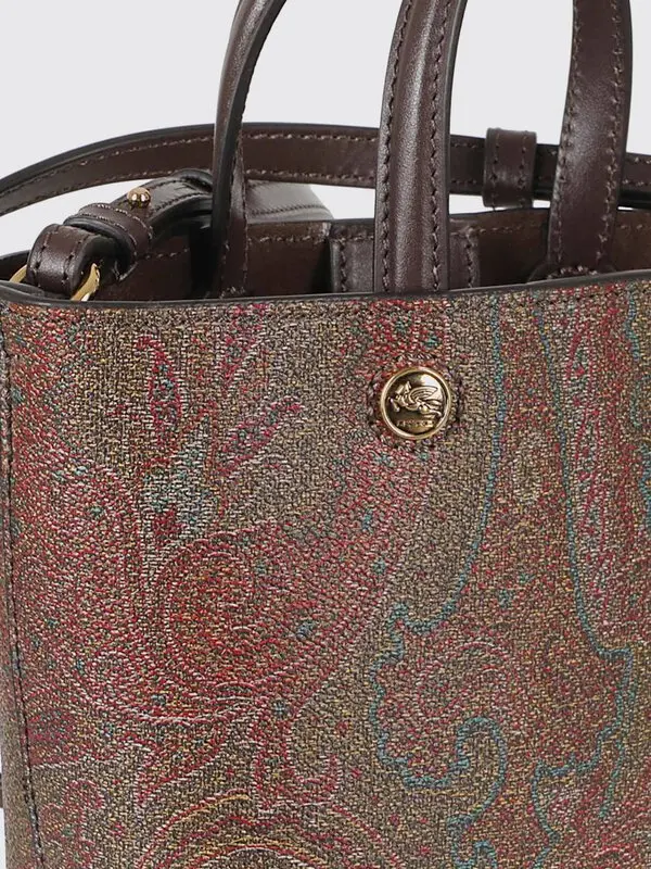 Etro Mini Paisley Cotton Tote With Shoulder Strap