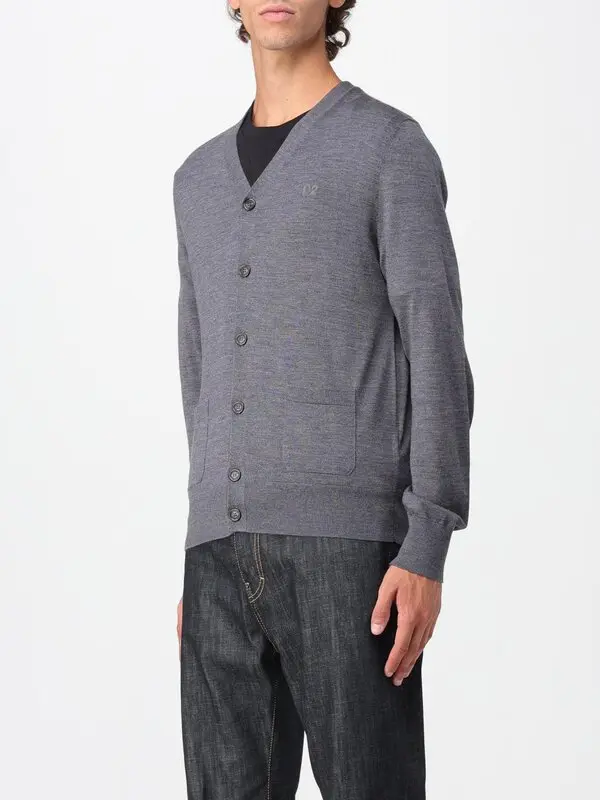 Dsquared2 V-neck Button-up Cardigan With Pockets - Grey