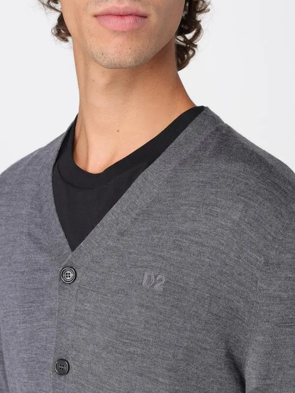 Dsquared2 V-neck Button-up Cardigan With Pockets - Grey