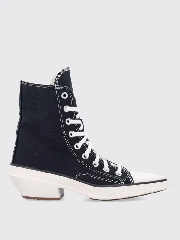 CONVERSE High Top Lace Up Heeled Sneakers - Black