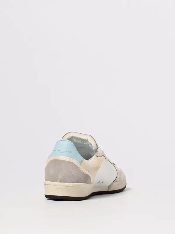 Philippe Model Pgal Suede And Fabric Lace-up Sneakers - White 1
