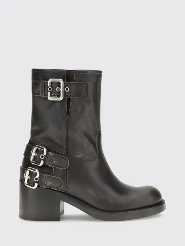 Chloé Buckled Leather Ankle Boots - Black
