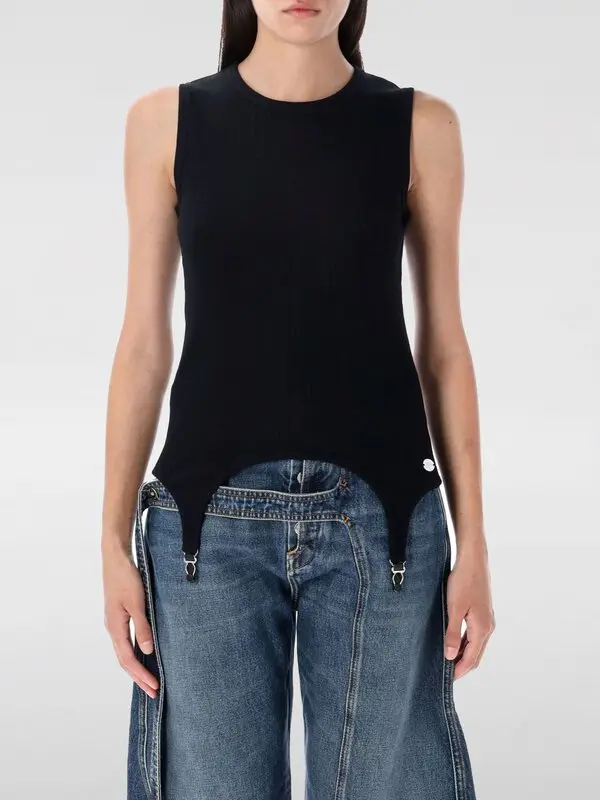 JEAN PAUL GAULTIER Ribbed Tank Top - Black