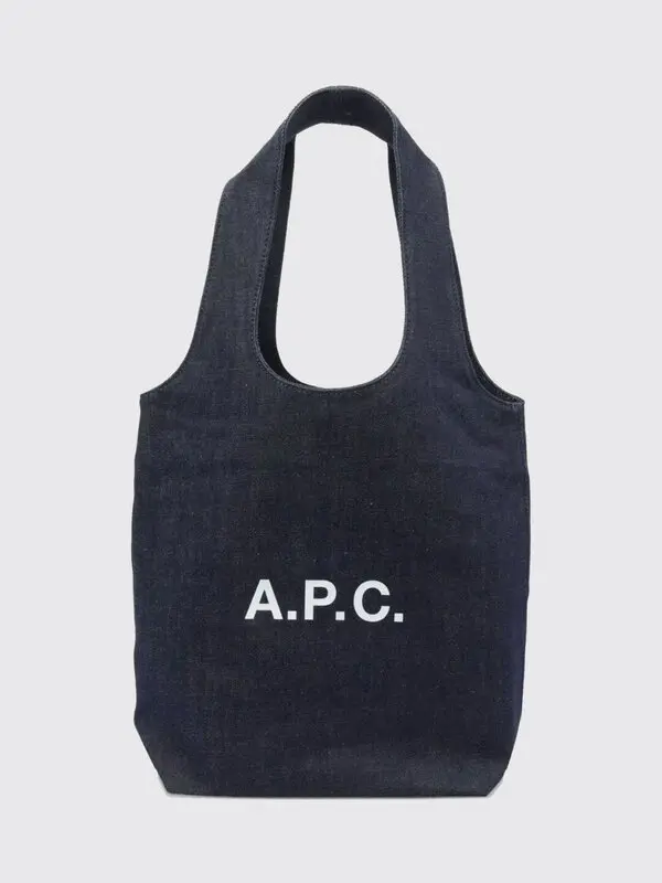 A.p.c. Ninon Small Tote Bag In Cotton Denim - Indigo
