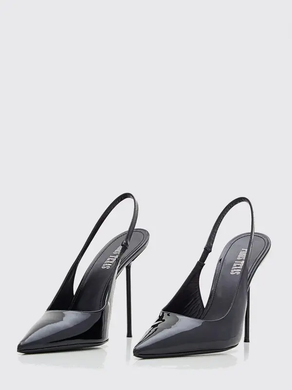Paris Texas Lidia Patent Leather Slingback Pumps With High Heel - Black