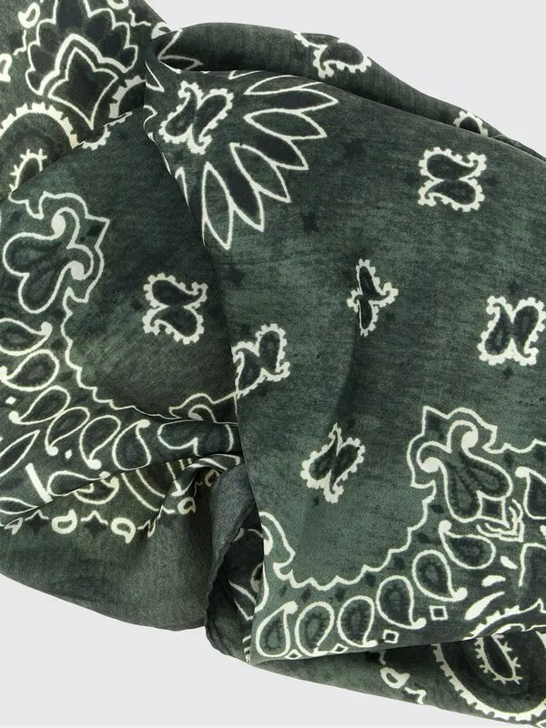 GOLDEN GOOSE Square Silk Foulard With Abstract Bandana Print - Green