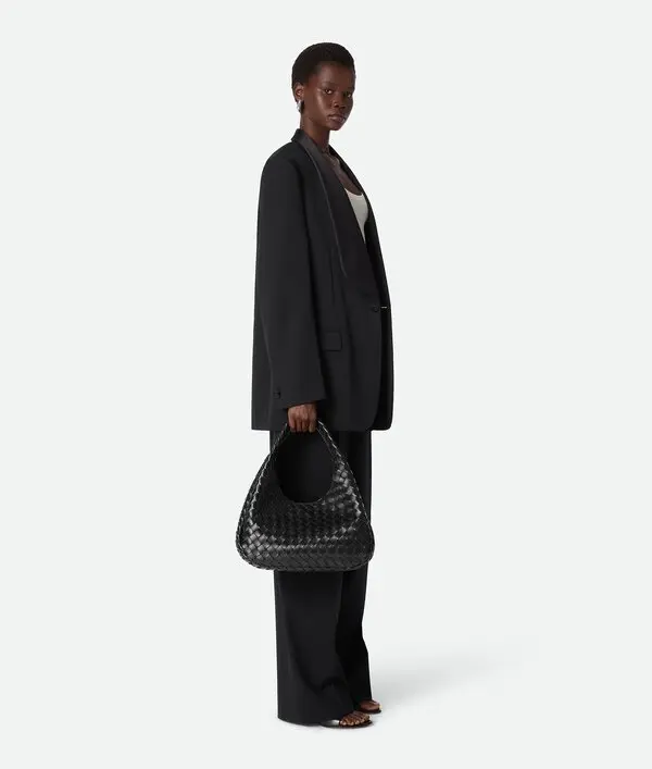 Bottega Veneta Intrecciato Leather Shoulder Bag - Black