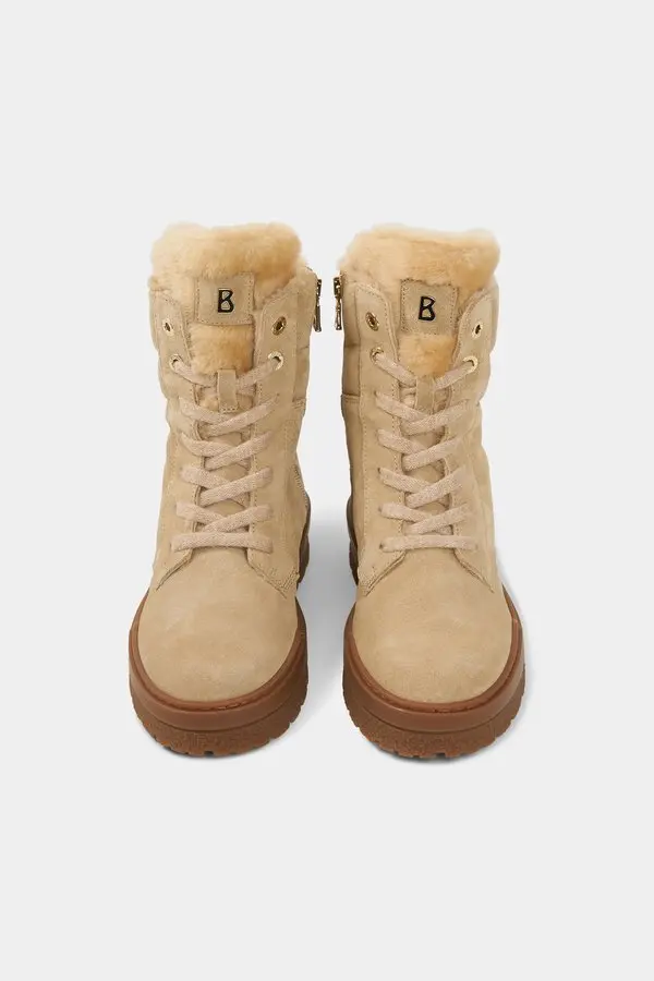 Bogner Calgary Lace-up Boots With Spikes - Camel