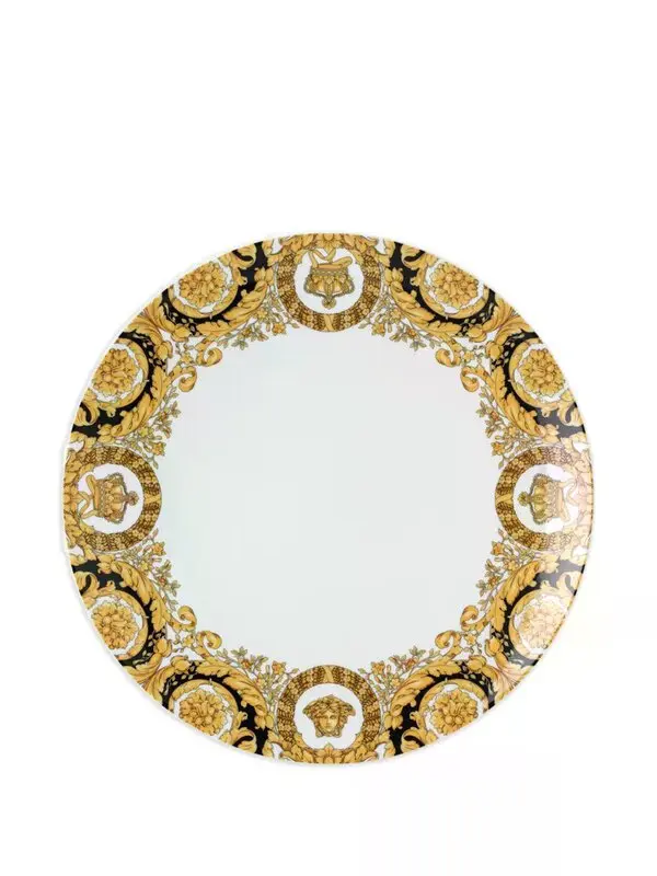 Versace Baroque-print Plate - White