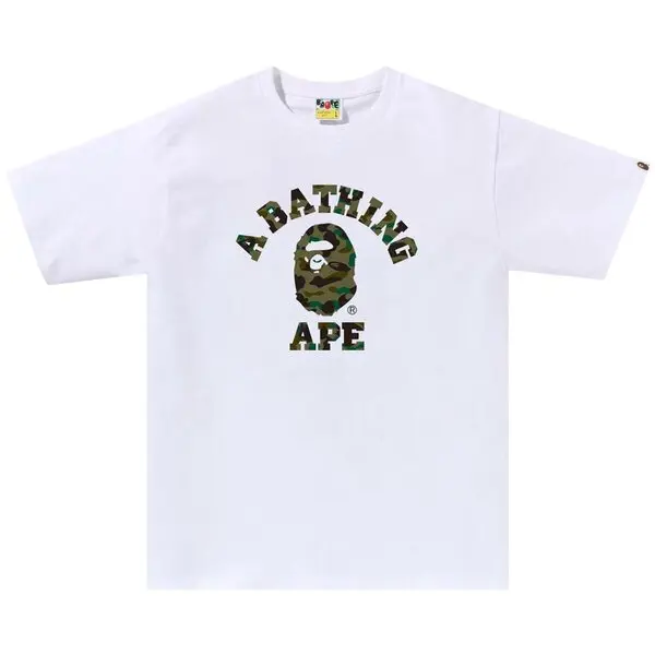 A BATHING APE 1st Camo College Tee - White