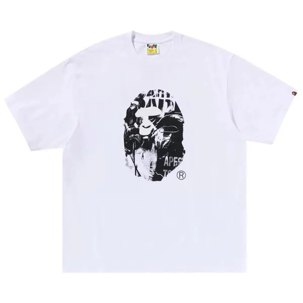A BATHING APE Photo Print Ape Head Relaxed Fit Tee - White